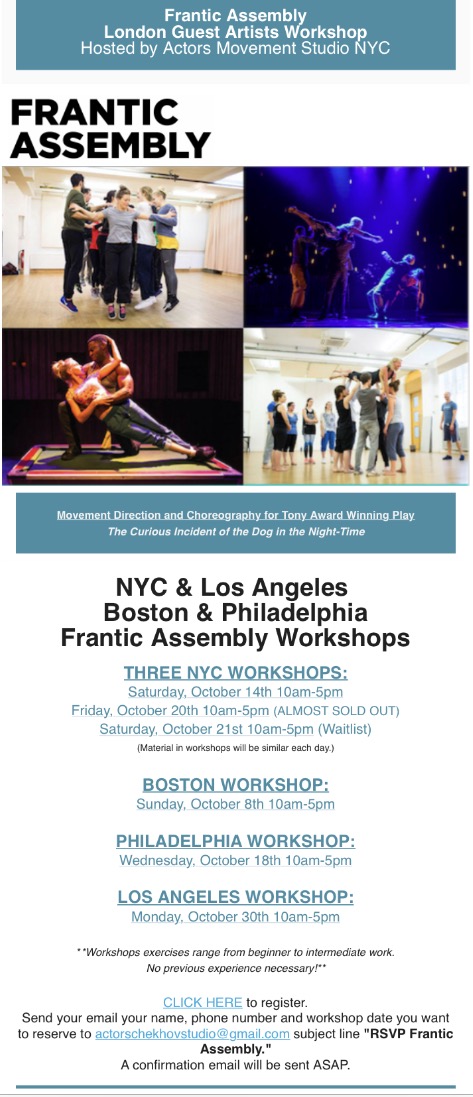 Actors Movement Studio Conservatory, Actor training, Summer Acting ...