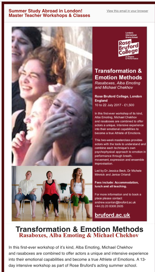 Actors Movement Studio Conservatory, Actor training, Summer Acting ...